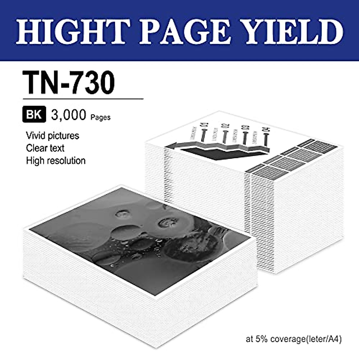 HeBei [2 Pack,Black] TN-730 Compatible Toner Cartridge Replacement for Brother DCP-L2550DW MFC-L2710DW L2750DW L2750DWXL HL-L2350DW L2370DW/DWXL L2395DW L2390DW Printer, AR-TN730-2PK