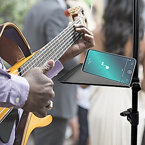 SYCOOVEN Sound Card Tray, Metal Height Adjustable Shelf for Small Items Microphone Stand Replacement Part Music Stand Accessories (Size:7.87x5.12inch)