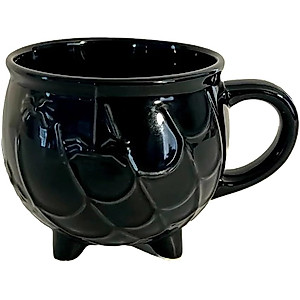 Dwellacy Black Spider Web and Spiders Witch Cauldron Halloween Mug Spooky Spiderweb Víspera de Todos los Santos