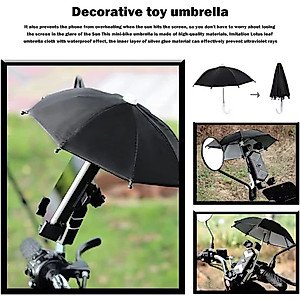 Phone Umbrella Suction Cup Stand,Cute Pig Phone Holder with Sun Umbrella ,Universal Phone Holder with Suction Cup,Mobile Phone Mini Umbrella,Outdoor Mobile Phone Anti-Glare Umbrella (Black)