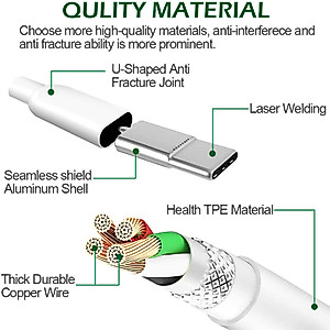 USB C to Lightning Cable MFI Certified iPhone Cable Fast iPhone Charger Cable 20W PD 5Pack 3/6/10FT Type C Charging & Syncing Data Compatible iPhone 12 Pro Max Mini 11 X XR XS 8 P iPad iPod （White）