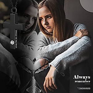 6 Pcs Urn Necklace for Ashe Stainless Steel Cremation Jewelry for Ashes Cross Ashes Necklace Memorial Cross Necklace Urn for Men Women