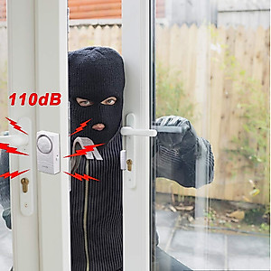 WSDCAM Door and Window Alarm for Home Wireless Alarm Security System Magnetic Alarm Sensor Close Door Reminder Loud 110 dB, 4-in-1 Mode Window Alarms 10 Pack