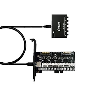 PELOTE Hard Drive Power Switch Module for 2.5 inch / 3.5 inch SATA HDD/SSD, 6-Way Hard Drive Power Independent Switch Controller with TVS Protection
