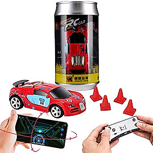 ZHFUYS Remote Control car, Gravity Sensor Control, Remote Control, Mobile Phone Control 3 Modes of RC Car, Creative Coke can Pocket Racing, 2.4G (Red)