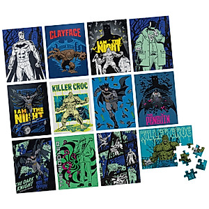 DC Comics, Batman 12 Pack Jigsaw Puzzles Superhero Gotham Killer Croc Dark Knight Clayface Riddler Penguin, for Adults & Kids Ages 4 and up