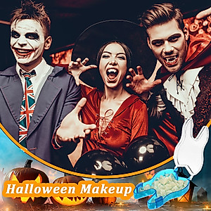 Nuanchu Halloween Resin Fake Teeth Prop Veneers False Mixed Front and Molar Posterior Teeth for Halloween Cosplay Party Makeup Scary Theme Party Costume Accessories