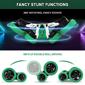 Remote Control Car, Double Sided RC Car, 4WD Off-Road Stunt Car with 360° Flips, 2.4Ghz Indoor/Outdoor All Terrain Rechargeable Electric Toy Cars Gifts for Boys Kids 3 4 5 6 7 8 9+ Year Old