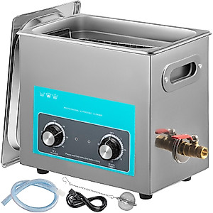 Ultrasonic Cleaner with Heater Timer Control, Lab Water Drain - Ideal for Solution Cleaning