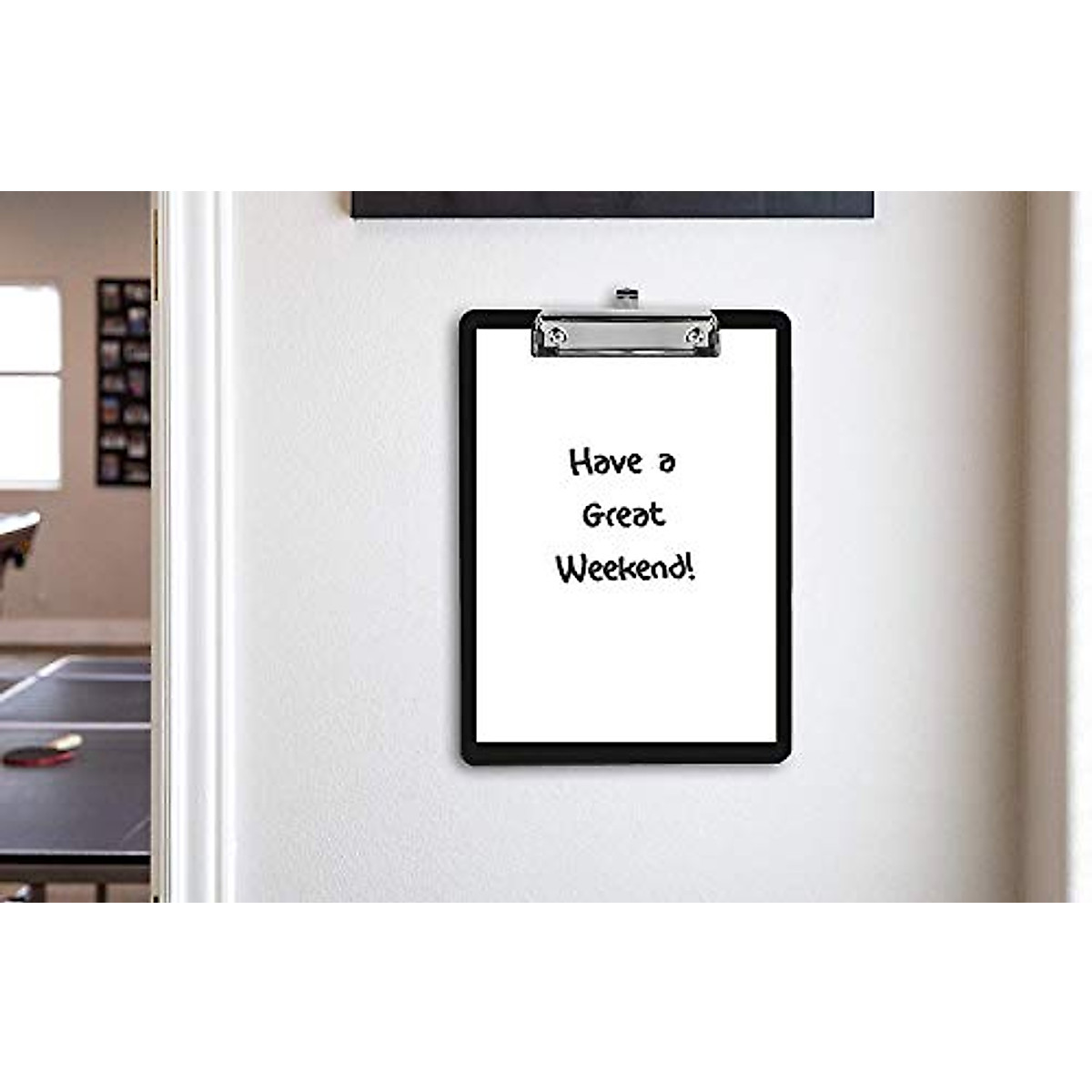 Black Plastic clipboards (Set of 6) Multipack - 12.5x9 Inch Black Clipboard with 100 Sheets Holding Capacity Low Profile Clip | Colored Acrylic Clip Boards in Bulk for Kids & Professionals