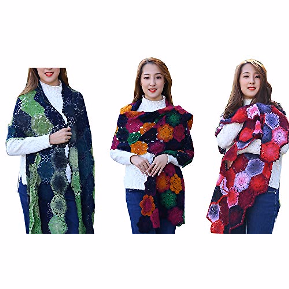 golo Wool Yarn for Knitting 550yd 0.22Ib Cachemire Multicolor Rainbow Yarn (Orange-Black)