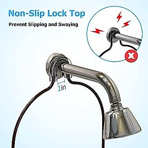 Bextsrack Shower Caddy Over Shower Head, Bathroom Hanging Shower Organizer Rack with Hooks, SUS201 Stainless Steel Shower Shelves for Shampoo, Soap, Bronze