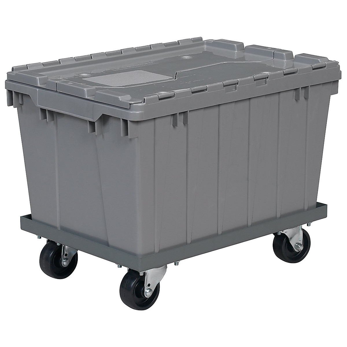 Akro-Mils RU843HR1420 Powder Coated Steel Panel 4-Wheel Dolly for 39085, 39120, 39170 or 66486 Attached Lid Containers, Grey