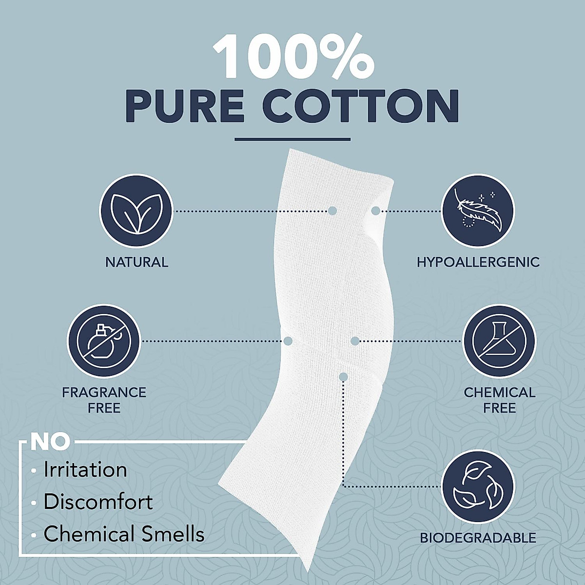 Dermacotton [100 X-Large Towels] 100% Biodegradable Disposable Cotton Face Towels – Super Soft Face Wipes, Hypoallergenic Makeup Remover Wipes, For All Skin Types Incl. Sensitive Skin, Facial Cloths
