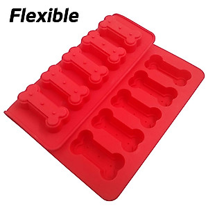 Set of 5, Dog Paws & Bones Silicone Mold and Stainless Steel Dog Bone Cookie Cutters, findTop Food Grade Silicone Mold and 3 Sizes of Biscuit Cutters