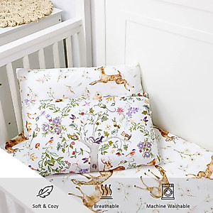 CARUILI 2 Pack Toddler Pillowcases Fit 14 x19, 14 x 20 Iches Kids Pillow, Soft & Breathable Small Pillow Cases for Kids Boys Girls, Envelope Closure Travel Pillow Cover, Woodland Animal