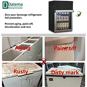 Dalema Outdoor Refrigerator Cover,600D Heavy Duty 100% Waterproof Upright Freezer Cover,Outside Stand Up Fridge Covers.Front Can Be Rolled-Up by Zippers.(Black,20" W x 20" D x 33" H)