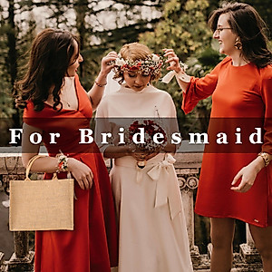 Shappy 8 Pack Burlap Tote Bags with Handles, Jute Tote Bags with Laminated Interior Reusable Grocery Bag for Women Bridesmaid Wedding Gift DIY Art Crafts Decoration Beach