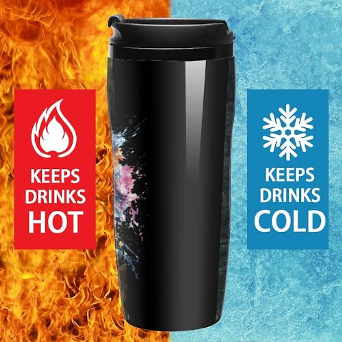Peace Sign Bigfoot Sasquatch Travel Coffee Mug Reusable Coffee Cup Tumbler with Lid for Outdoor 350ml