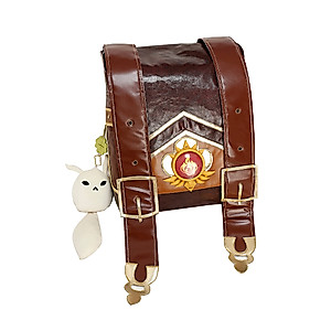 Cosplay.fm Brown PU Leather Bag Cute Backpack with Accessory