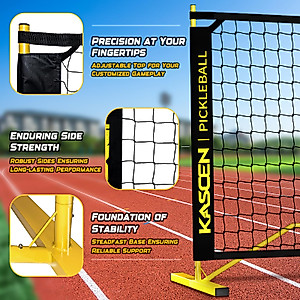 KASCEN Pickleball Net - Portable PickleballNnet for Driveway,Regulation Boulder Badminton net only Indoor Outdoor Sport,22FT Included Carry Bag Black