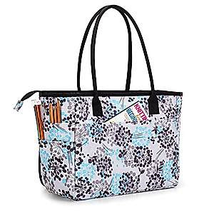 CURMIO Yarn Storage Bag, Knitting Bag for WIP Project, Crochet Hooks, Knitting Needles(up to 14"/35.5cm) and Yarn Skeins, Dandelion(Bag Only)