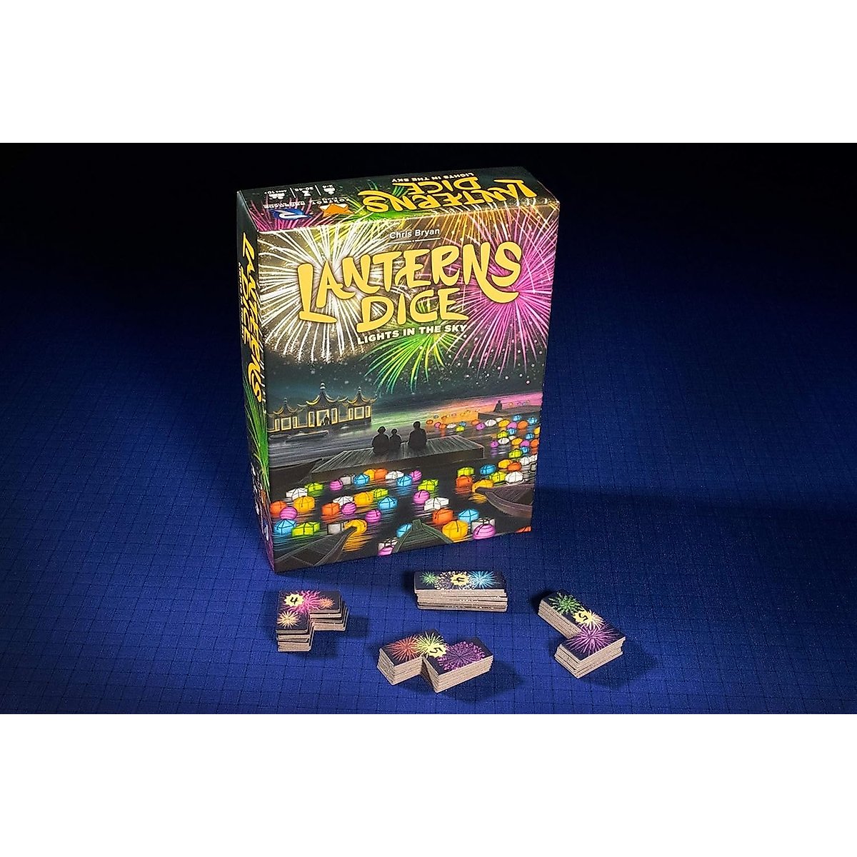 Lanterns Dice - Lights in The Sky, Card Dice Board Game 2-4 Players, 30-45 Min, Ages 10 and Up, Decorate The Palace Lake with Floating Lanterns to Impress The Emperor, Score Points for Best Festival