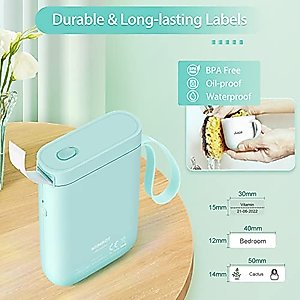 Label Maker Machine, D11 Portable Bluetooth Printer for Labeling, Home, Office, Organization, Mini Label Maker Machine with Tape, Multiple Templates Available for Phone, Handheld Labeler, Green