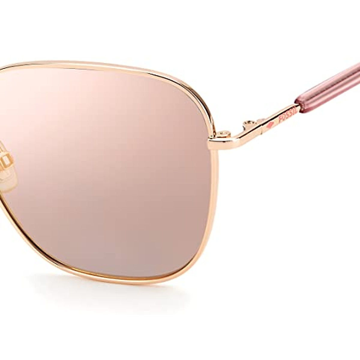 Fossil Women's Female Sunglass Style FOS 3117/S Square, Red Gold/Rose Gold Multilayer, 52mm, 19mm