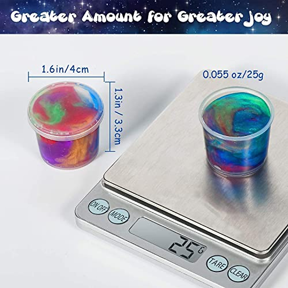 Joyjoz 24 Pieces Galaxy Slime, Party Favor for Kids Girls & Boys, Adults, Ages 6+ Non Sticky, Stress & Anxiety Relief, Wet, Super Soft Sludge Toy