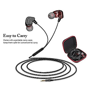 JAKPAK 3.5mm Earphone for Samsung A13 A12 A32 Wired Sport Earphones with Mic Volume Control Noise Canceling Deep Bass Stereo Sound Earbuds for Samsung A03s A02S S10 S9, Moto G Stylus,G Pure,One 5G Ace