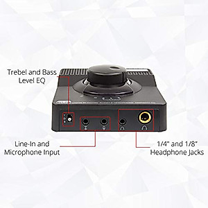 Syba Sonic 24bit 96KHz USB DAC Stereo Headphone Amplifier 2 Stage EQ Digital/Coaxial Output and RCA Output SD-DAC63116