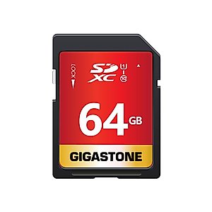 Gigastone 64GB SD Card UHS-I U1 Class 10 SDXC Memory Card High Speed Full HD Video Canon Nikon Sony Pentax Kodak Olympus Panasonic Digital Camera