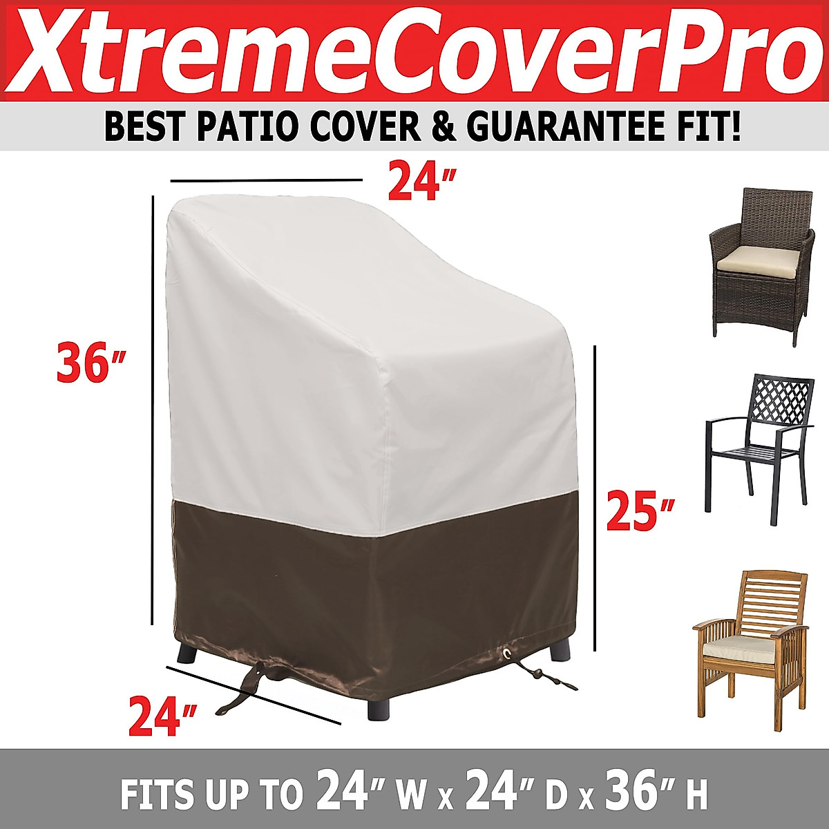 UV-proof Waterproof Furniture Patio Cover 105L x 40W x 35H breathable dust proof sofa table chair storage bar high chair color black 105 inches 40 inches 35 inches