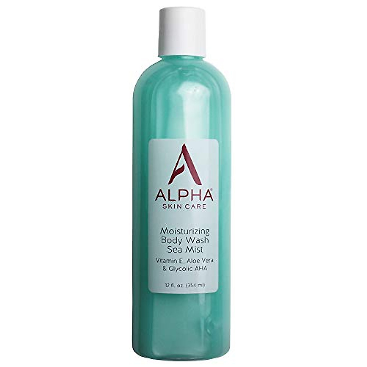 Alpha Skin Care Moisturizing Body Wash | Anti-Aging Formula | Glycolic Alpha Hydroxy Acid (AHA) | Vitamin E & Aloe Vera | Conditions & Soothes | For All Skin Types | 12 Fl Oz