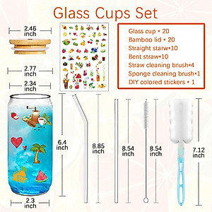 PeacePeo 20Pcs Drinking Cups with Lids 16OZ