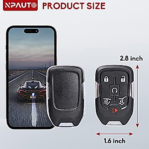 NPAUTO Key Fob Replacement for Chevy Suburban Tahoe GMC Yukon/Yukon XL 2015 2016 2017 2018 2019 2020 - Keyless Entry Remote Control Start Self-prgrammed Key Fobs (HYQ1AA, 6 Button, Chip Included)