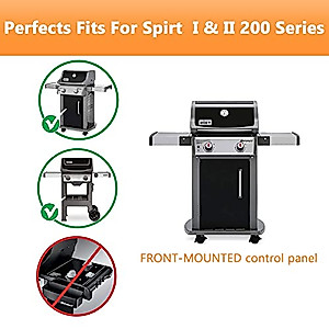 Hisencn 7637 Grill Cooking Grates for Weber Spirit I & II 200 Series, Spirit E210, Spirit S210, Spirit E/S220 with Front Control, 17.5 Inch Weber Spirit 200 Grill Grates, Stainless Steel