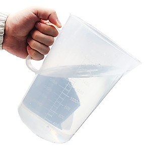 Othmro Measuring Cup 2000ml PP Plastic Graduated Beaker Transparent for Lab Kitchen Liquids 1pcs