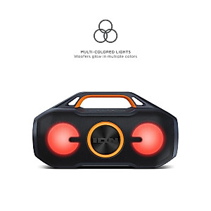 ION Audio AquaSport Max - Water-Resistant Bluetooth Stereo Speaker with Lights (Renewed)