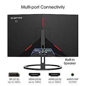 Sceptre IPS 27 Inch 2K 2560 x 1440p QHD 75Hz DisplayPort HDMI 99% sRGB Build-in Speakers Machine Black (E275W-QPT)