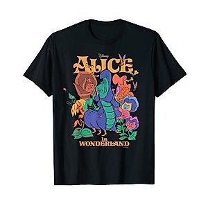 Disney Alice in Wonderland Caterpillar and Flowers Vintage T-Shirt