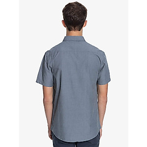 Quiksilver mens Winfall Short Sleeve Button Down Shirt, Black Winfall Ss, Medium US