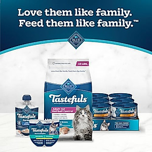Blue Buffalo Tastefuls Natural Dry Food for Adult Cats, Hairball Control, Chicken & Brown Rice Recipe, 15-lb. Bag