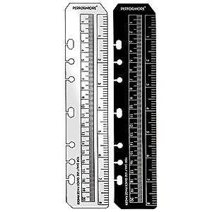 PERFORMORE 2 Pack of Snap-in 8” Bookmark Rulers, Black and Clear Plastic Page Marker Divider Pagefinder Measuring Today Ruler for A5 Size Binder Notebook Planner with Up to 7-Hole Ring Configuration