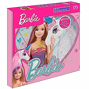 DIAMOND DOTZ DBX.094 Barbie Original 5D Diamond Painting Set DOTZ Box I Believe, Creative Set with Sparkling Diamond Mosaic Stones, Painting Set Approx. 28 x 28 cm, DIY Complete Set for Children from
