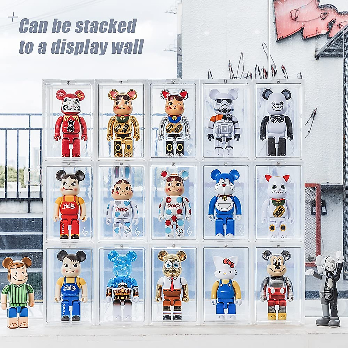 GOTO White Display Storage Case only Front Clear, Assemble Display Box, Dustproof Protection Show Case for Action Figures, Garage Kits, Legos, Collectibles, Bearbrick Toys (1 X 400%, 12L)