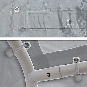 BenefitUSA Canopy ONLY 10'x20' Carport Replacement Canopy Outdoor Tent Garage Top Tarp Shelter Cover w Ball Bungees (Silver)