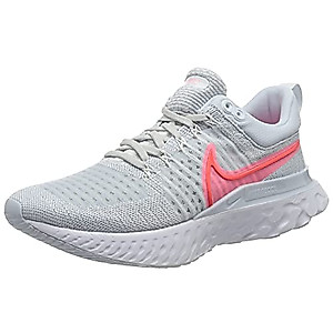 Nike React Infinity Run Flyknit Women's Running Shoe,Pure Platinum/Sunset Pulse/Football Grey/Bright Crimson, 8.5 M