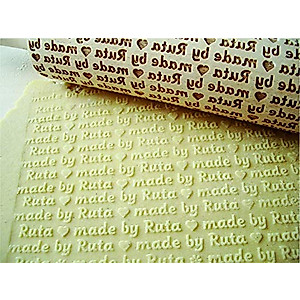 PERSONALIZED EMBOSSING ROLLING PIN WOODEN LAZER ENGRAVED for EMBOSSED COOKIES CUSTOM ENGRAVED LOGO UNIQUE GIFT
